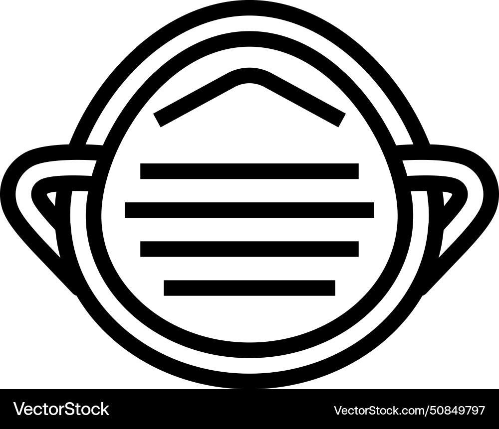 Dust mask ppe protective equipment line icon Vector Image