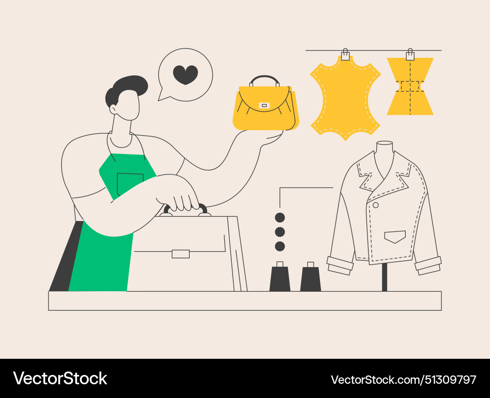 Leather handcraft abstract concept – Royalty-Free Vector | VectorStock