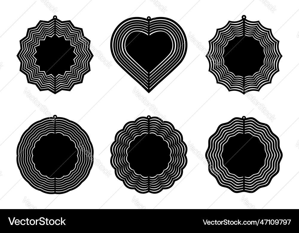 Wind spinner template set isolated on white Vector Image