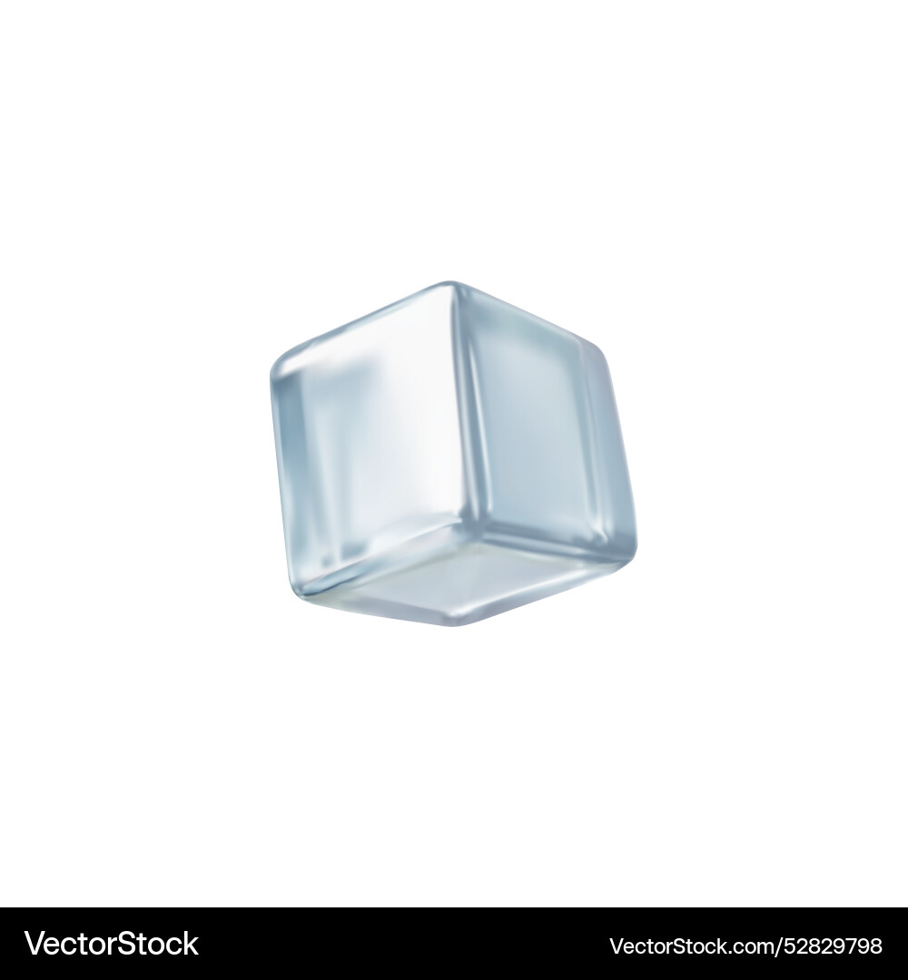 3d glossy ice cube icon realistic blue Royalty Free Vector