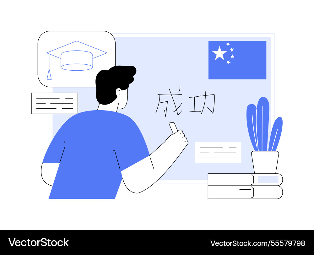 Chinese isolated cartoon Royalty Free Vector Image