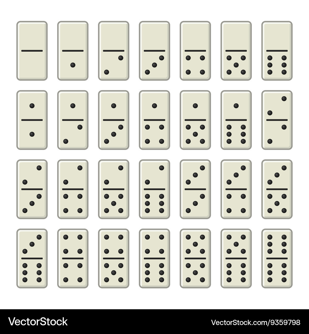 Domino bones complete set on white background Vector Image