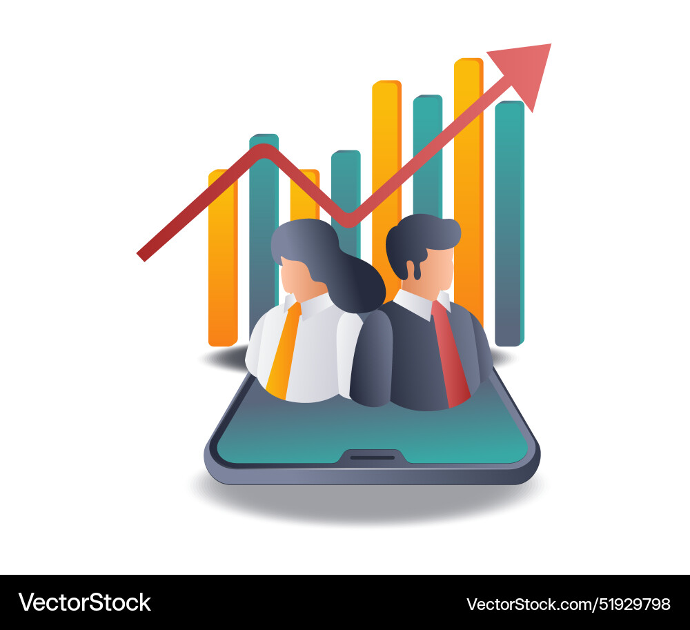 Future of business analysis isometric Royalty Free Vector