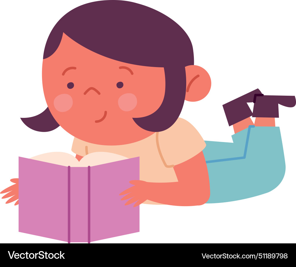 Reader girl cartoon Royalty Free Vector Image - VectorStock