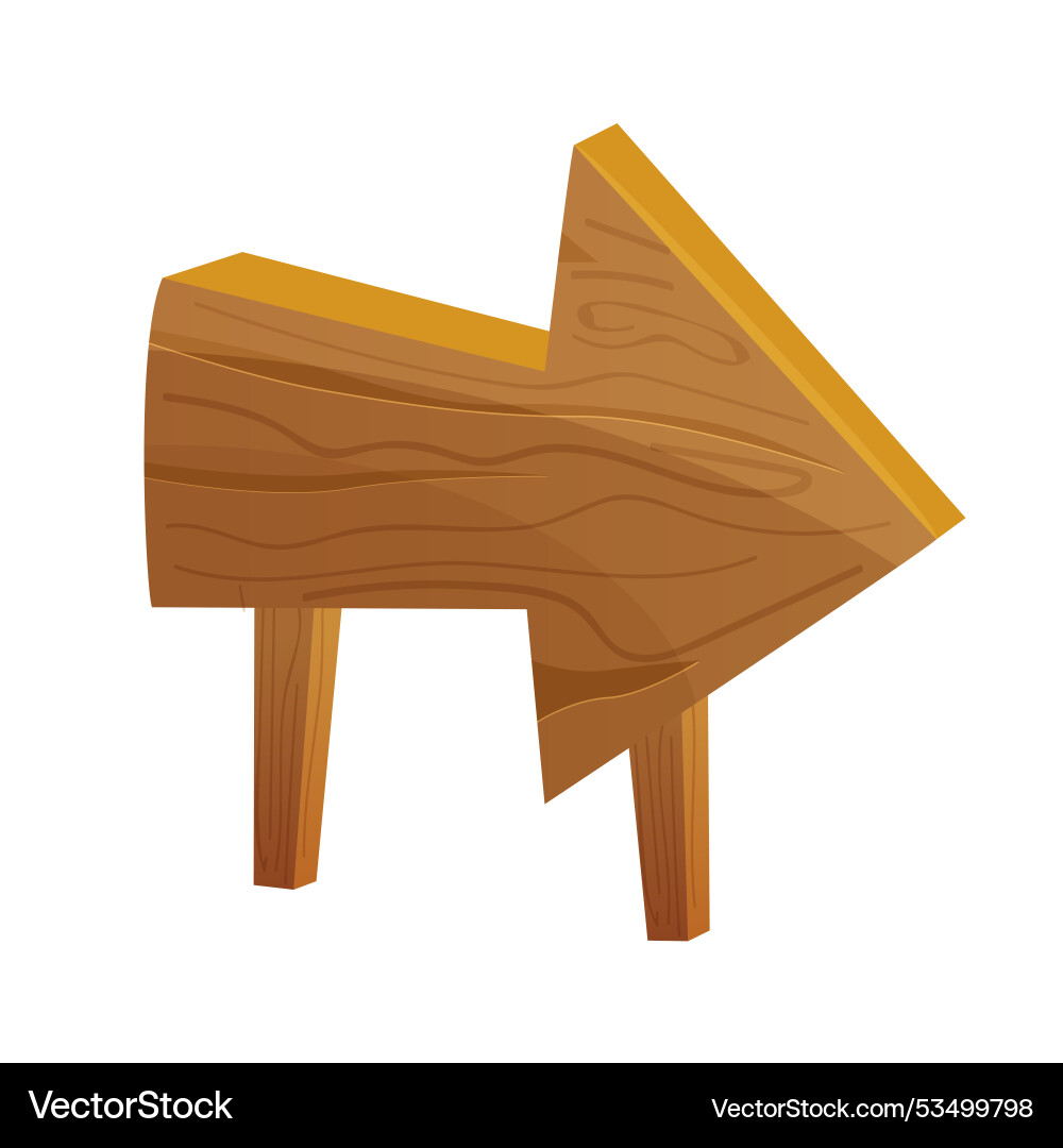 Rustic wooden arrow sign Royalty Free Vector Image