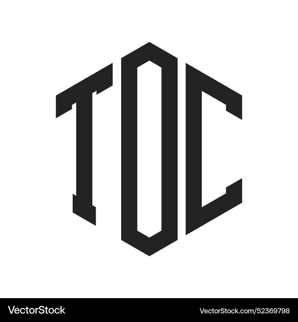 Toc logo design initial letter monogram Royalty Free Vector