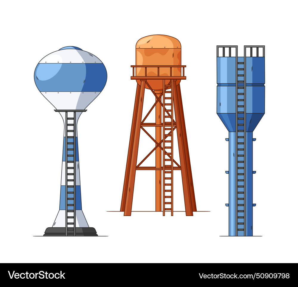 Water tower structures used to store Royalty Free Vector