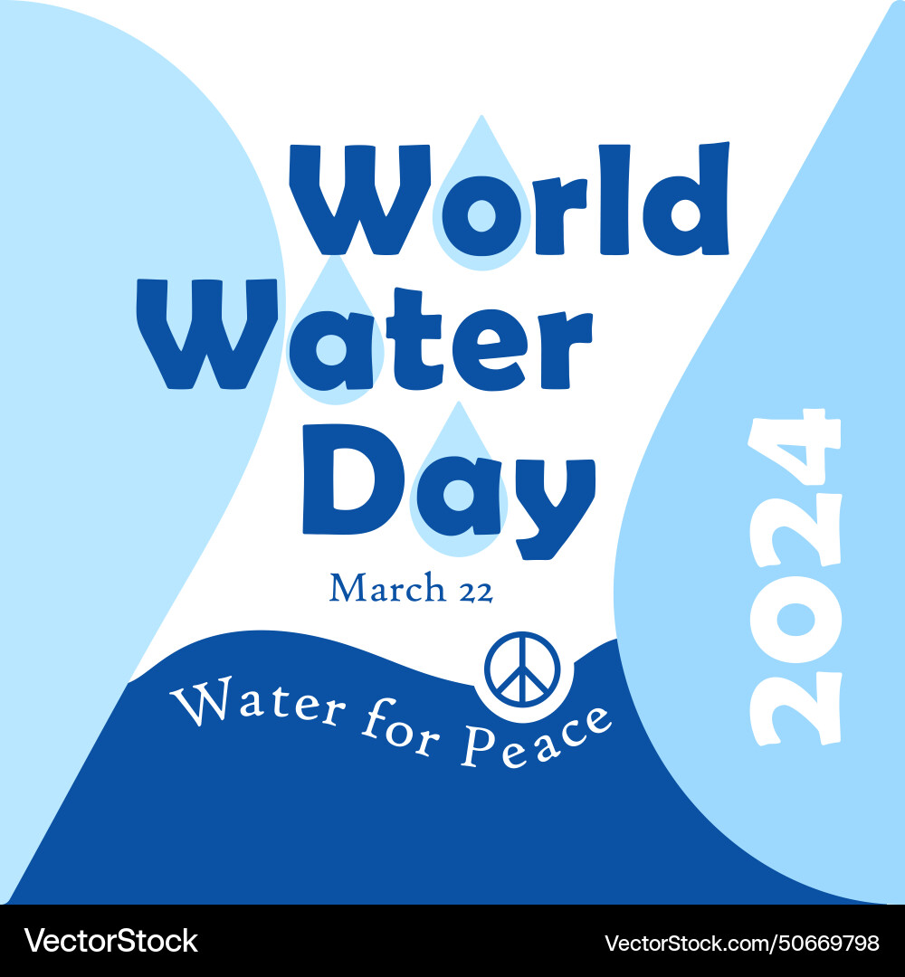 World Water Day 2024 Poster For Peace Royalty Free Vector