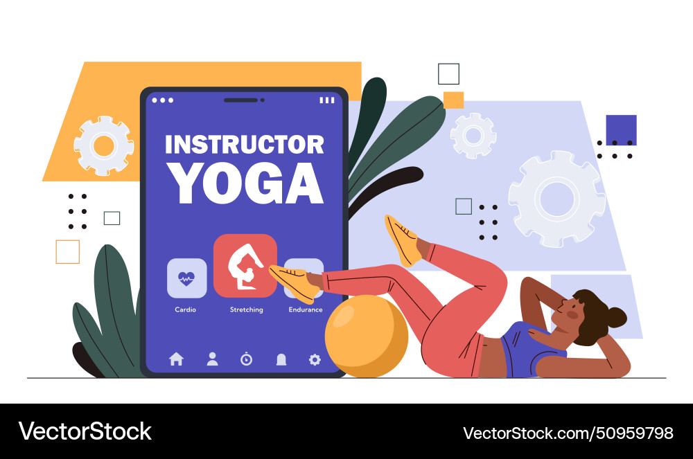 Yoga instructor concept Royalty Free Vector Image