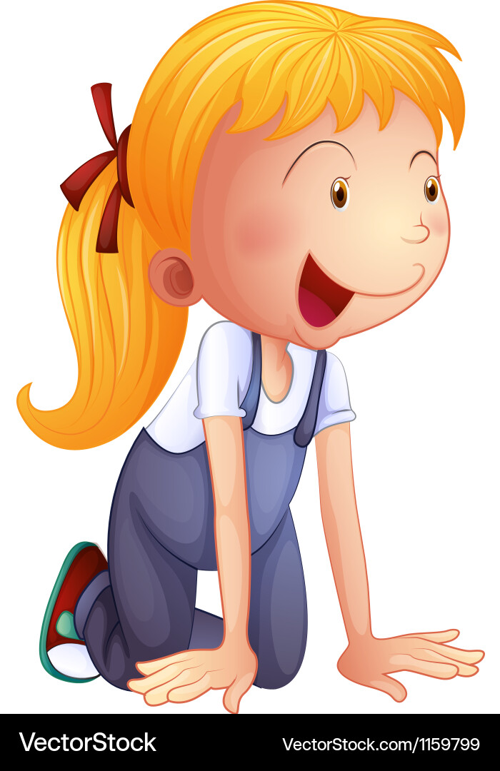 A cheerful girl Royalty Free Vector Image - VectorStock