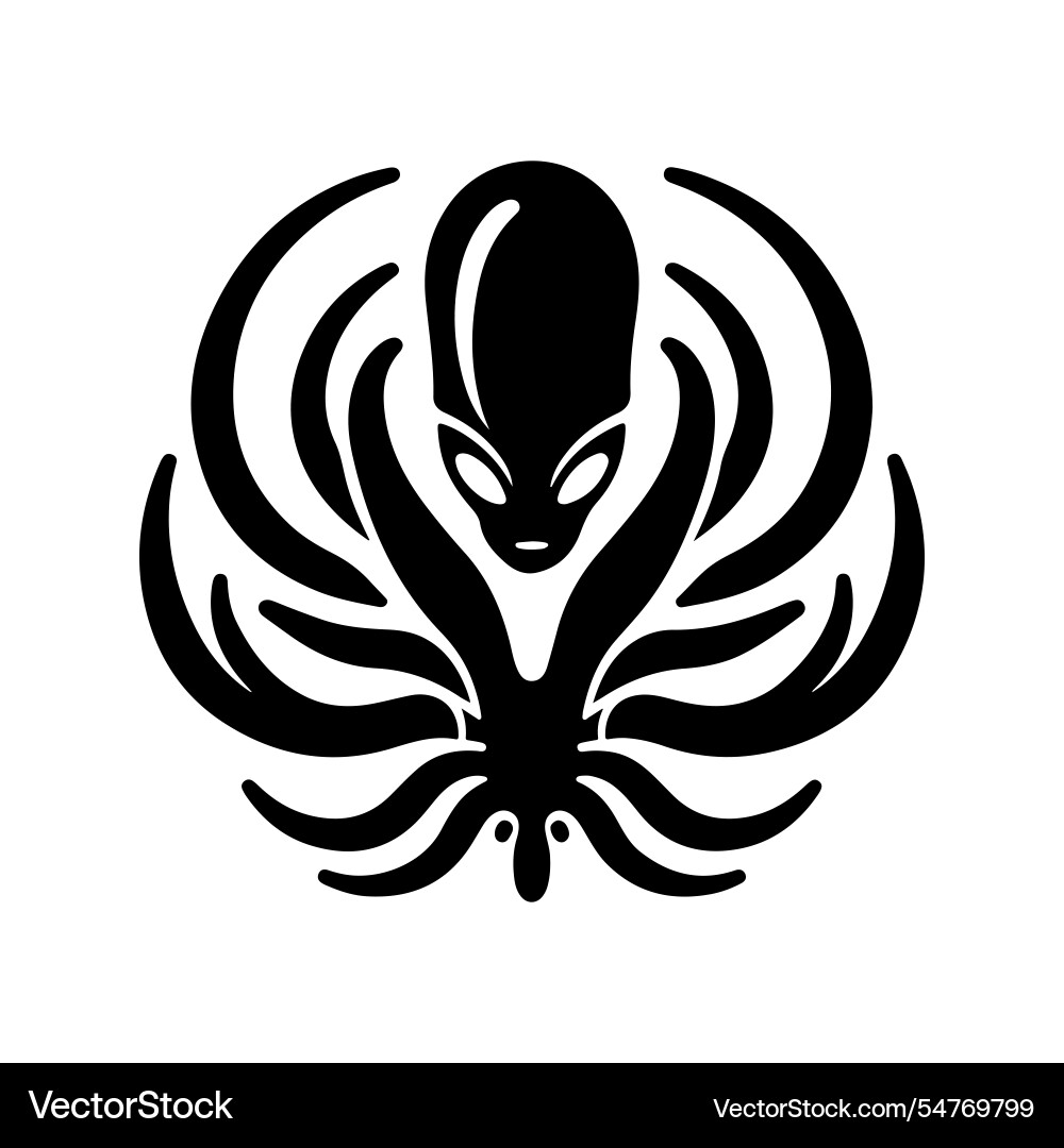 Alien silhouette art for posters t-shirts Vector Image
