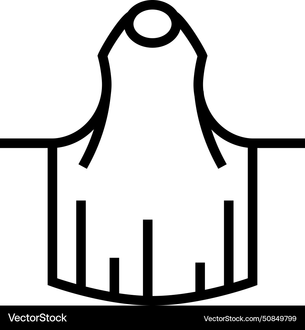 Apron ppe protective equipment line icon Vector Image