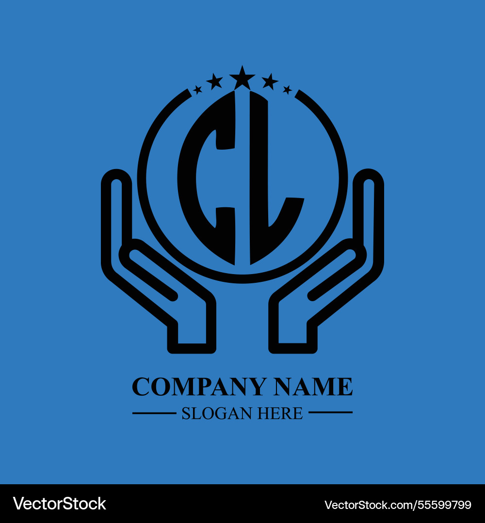 Cl initials modern logo design featuring held Vector Image