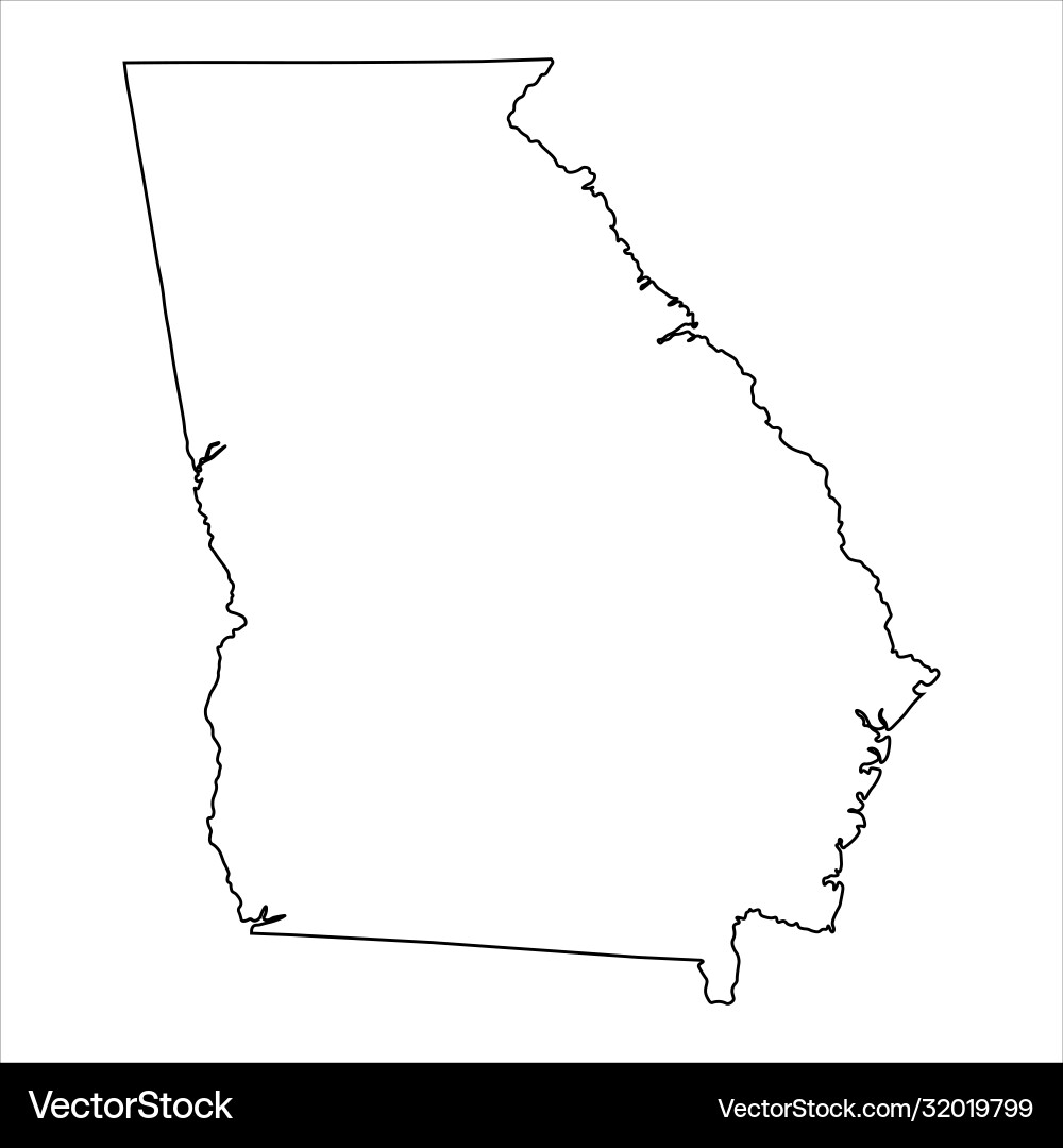 Georgia ga state border usa map outline Royalty Free Vector