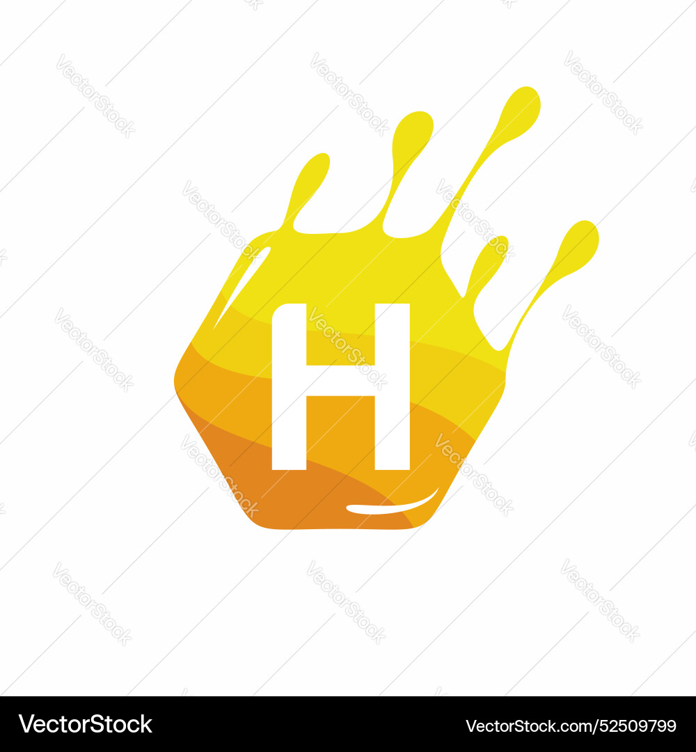 Honey or bee logo design concept letter h Vector Image