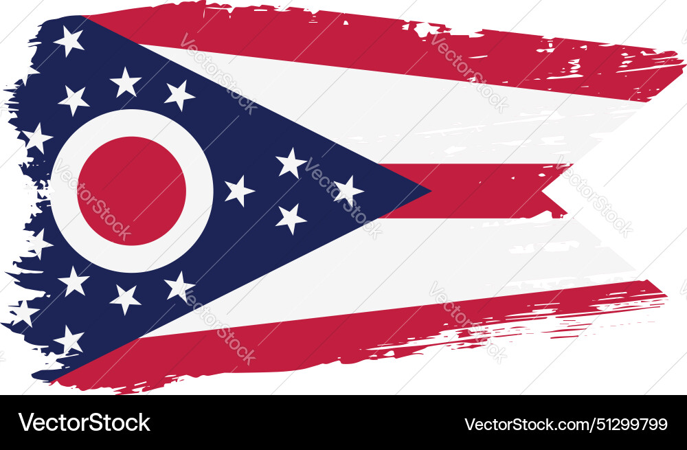 Ohio us flag wide brush stroke on transparent Vector Image
