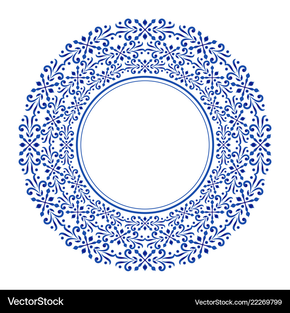 Porcelain decorative round Royalty Free Vector Image