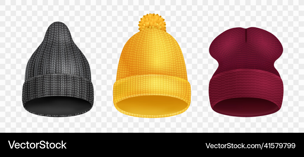Realistic hats set Royalty Free Vector Image - VectorStock