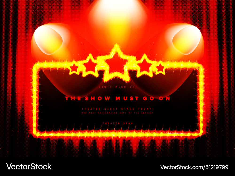 Shining red retro billboard Royalty Free Vector Image