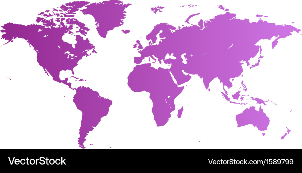 World map violet Royalty Free Vector Image - VectorStock