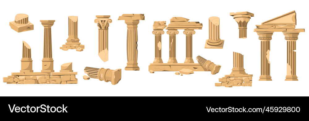 Ancient Stone Pillars - Ruins Royalty Free Vector Image