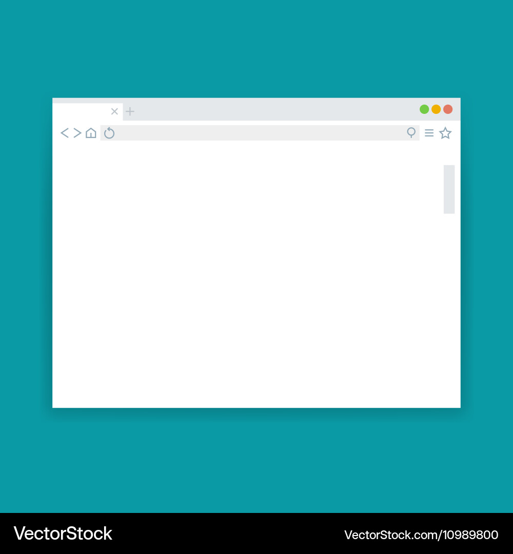 Browser window blank web page template Royalty Free Vector