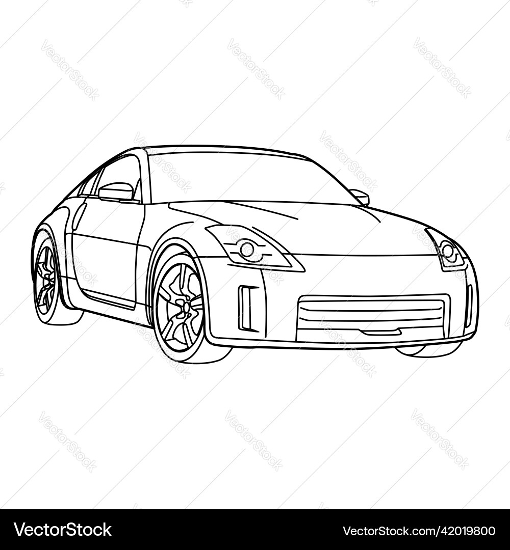Car outline Royalty Free Vector Image - VectorStock