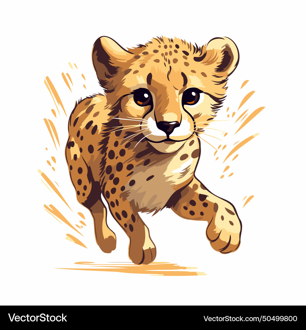 Cheetah in cartoon style Royalty Free Vector Image