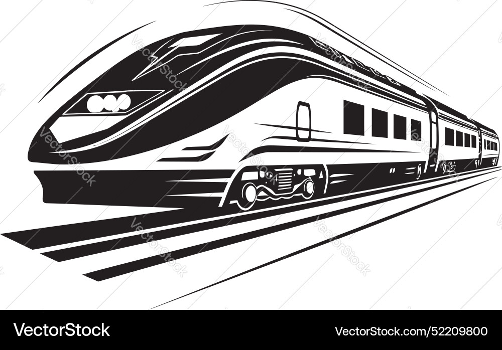Express zoom iconic emblem for high speed train Vector Image