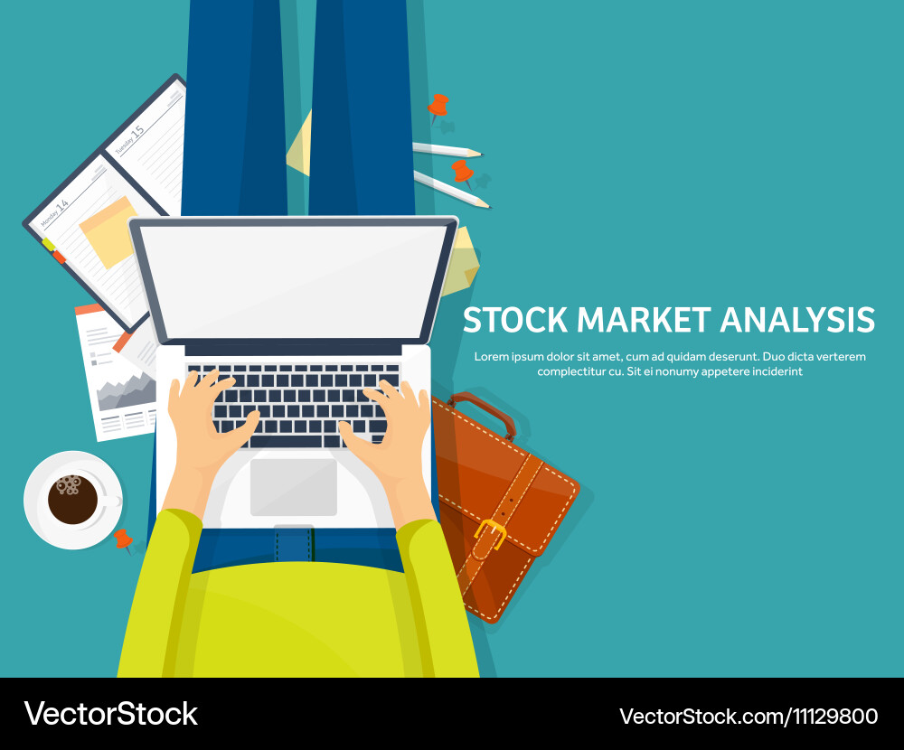 Flat background market trade Royalty Free Vector Image