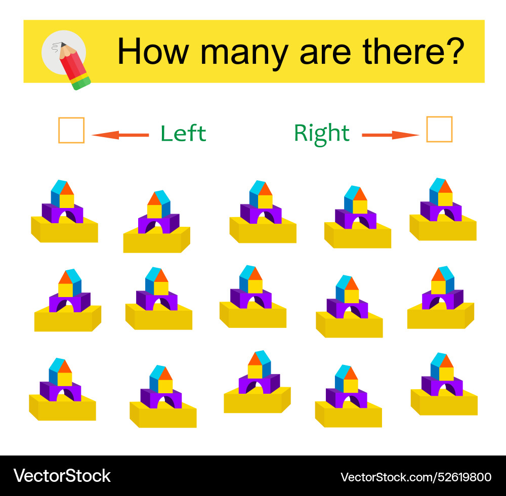 Math activity for kids developing numeracy Vector Image