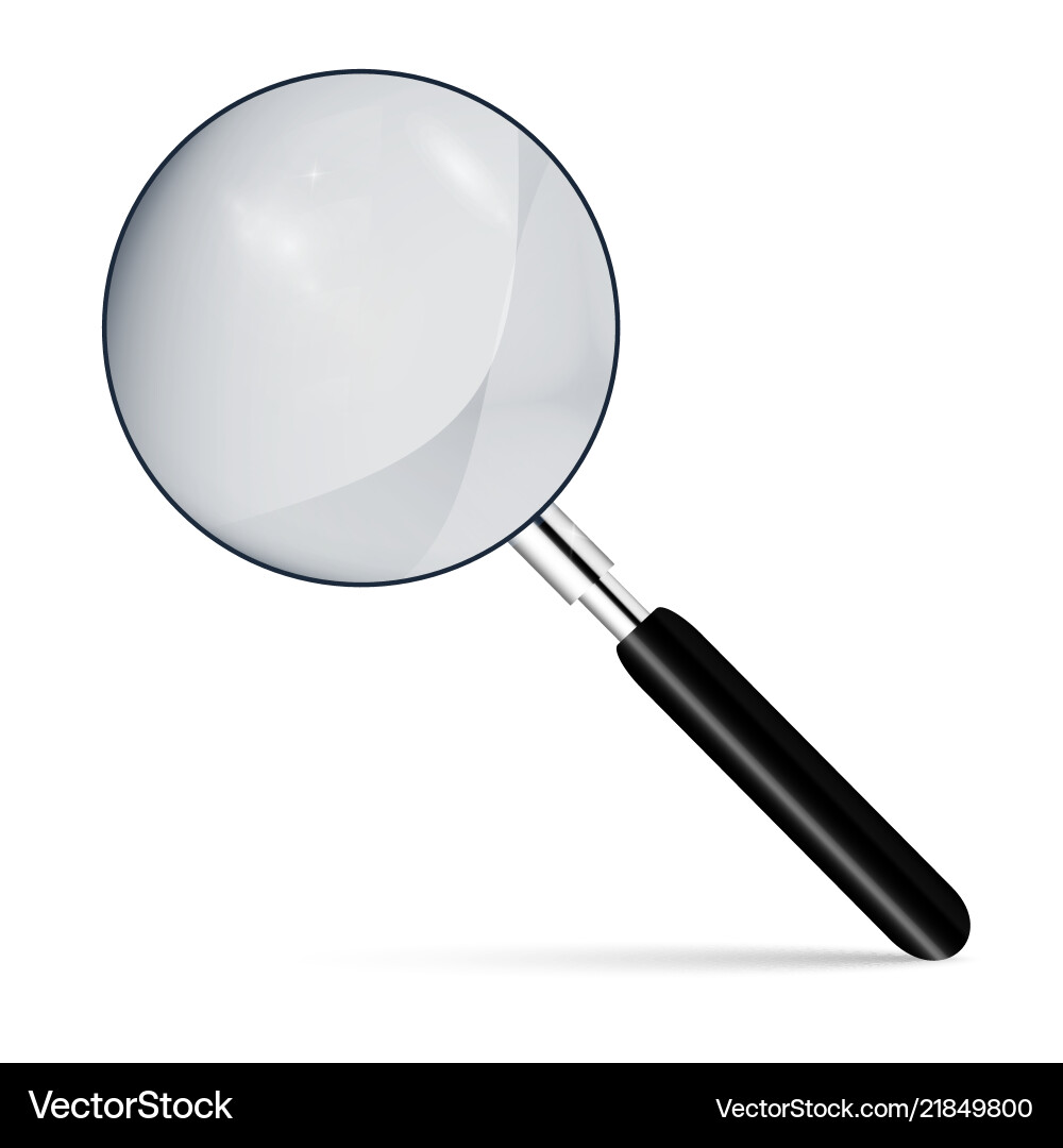 Metal magnifier with a dark handle Royalty Free Vector Image