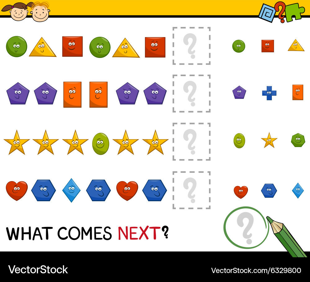 Preschool pattern game with shapes Royalty Free Vector Image