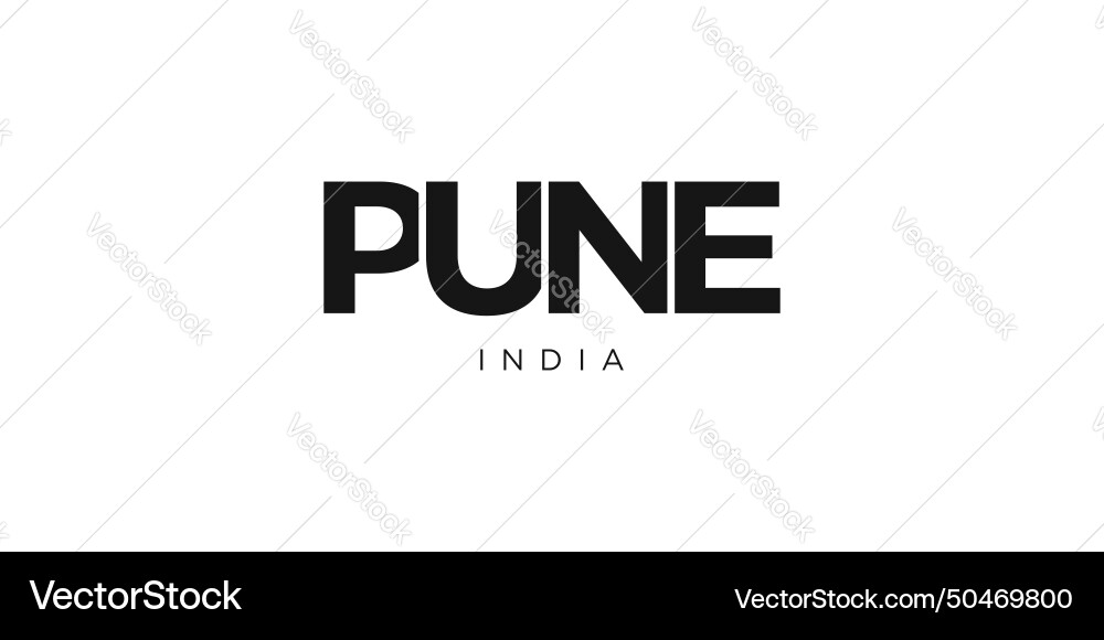 Pune in the india emblem design features Vector Image