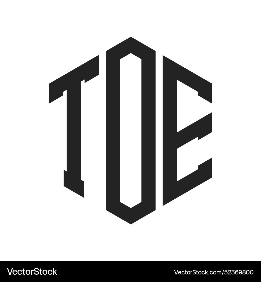 Toe logo design initial letter monogram Royalty Free Vector