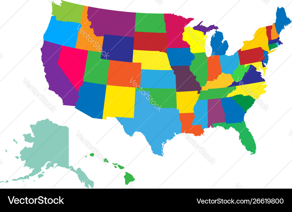Usa map Royalty Free Vector Image - VectorStock
