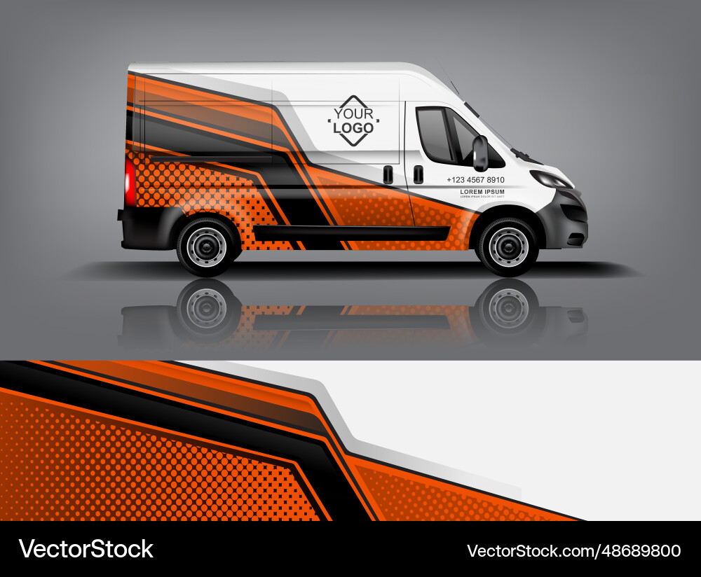 Van wrap design sticker and decal Royalty Free Vector Image