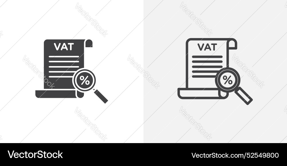Vat taxes thin line icon set Royalty Free Vector Image