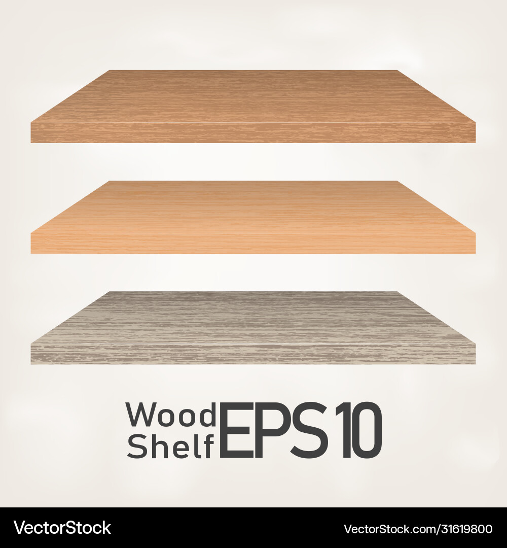 Wooden shelf Royalty Free Vector Image - VectorStock