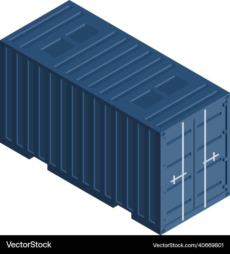 Cargo container isometric composition Royalty Free Vector