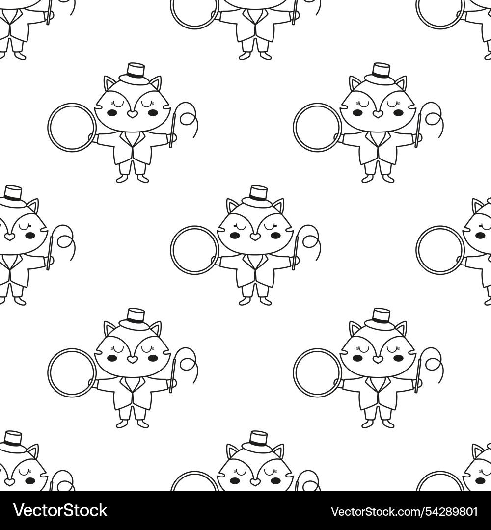 Circus fox pattern Lizenzfreies Vektorbild - VectorStock