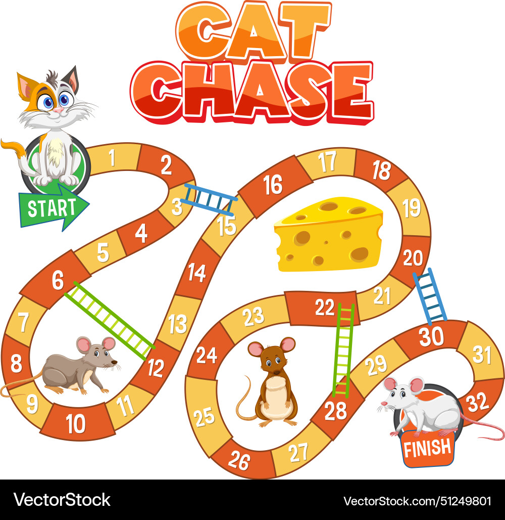 Cute Board Game with Cats and Mice Royalty Free Vector Image