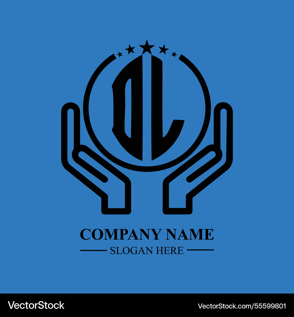 Dl initials modern logo design featuring held Vector Image