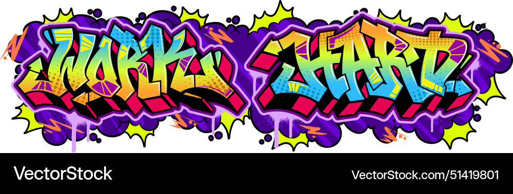Graffiti text Royalty Free Vector Image - VectorStock