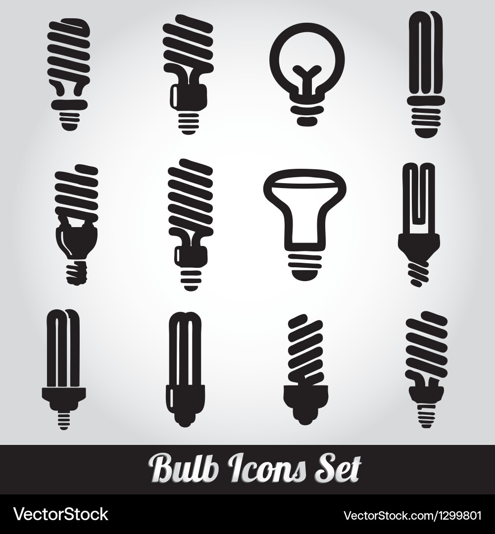 Light Bulb Icon Set - Modern Style Royalty Free Vector Image