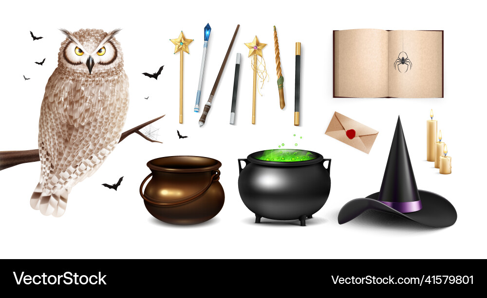 Magic realistic set Royalty Free Vector Image - VectorStock