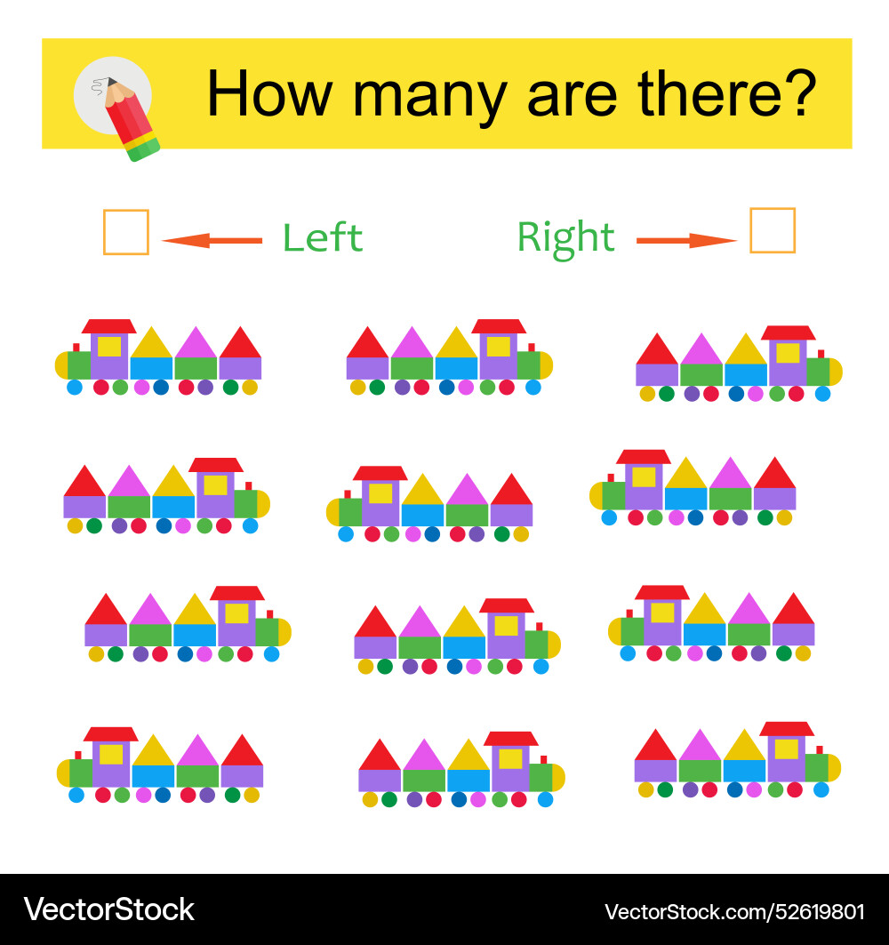Math activity for kids developing numeracy Vector Image