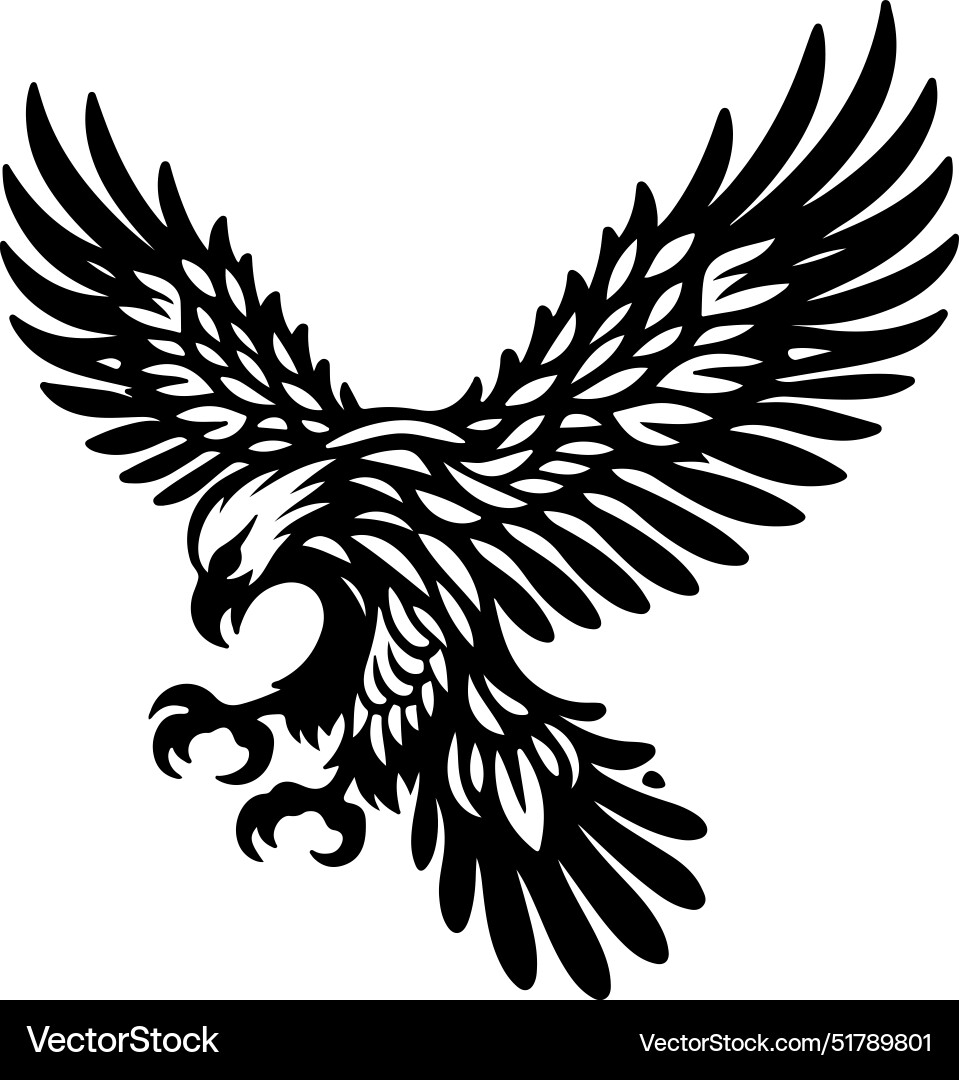 Philippine eagle isolated black design Royalty Free Vector