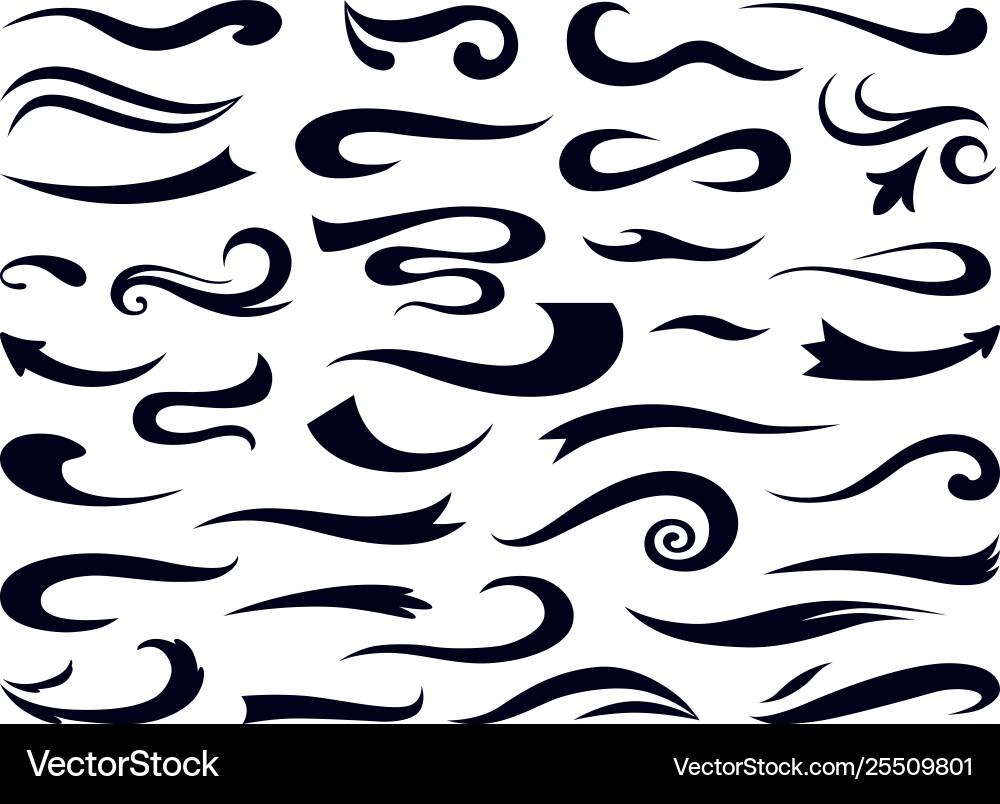 Retro Swirls & Swooshes Royalty Free Vector Image