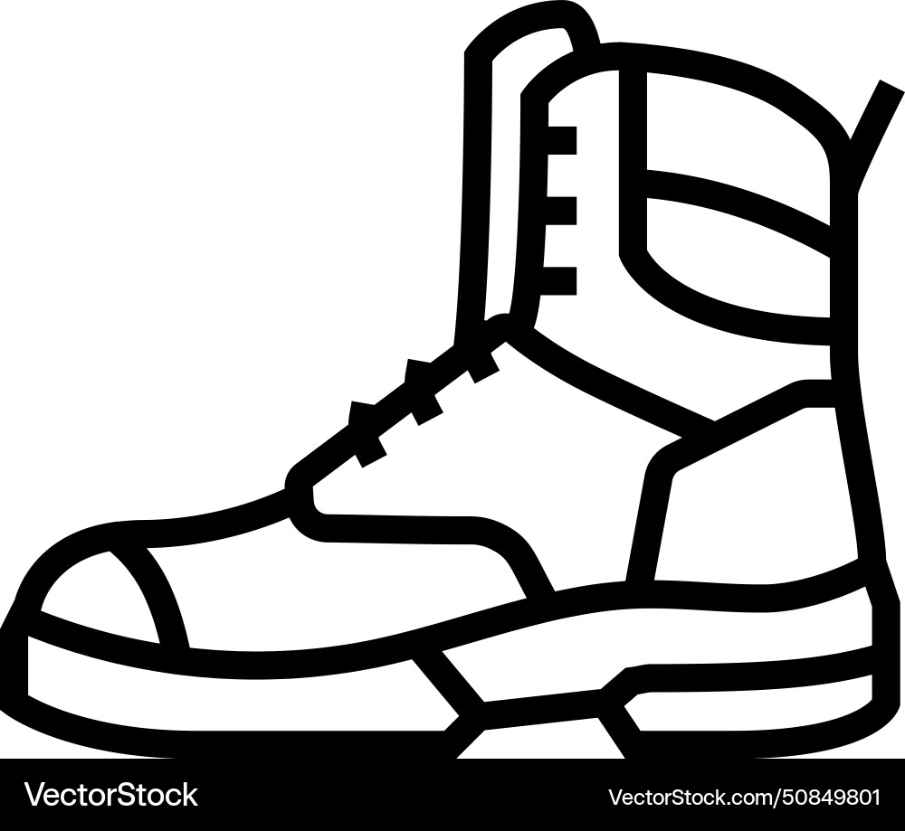 Safety boots ppe protective equipment line icon Vector Image